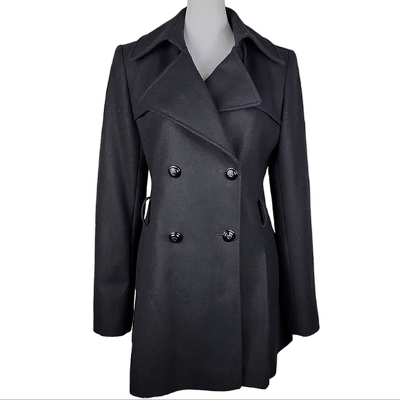 Via Spiga | Jackets & Coats | Via Spiga Black Wool Blend Peacoat | Poshmark